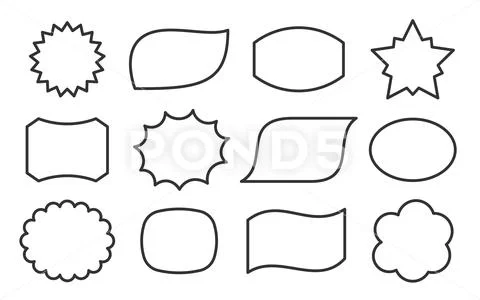 Speech bubble cloud shape price tag label frame: Royalty Free #220422174