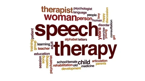Speech therapy animated word cloud, text... | Stock Video | Pond5