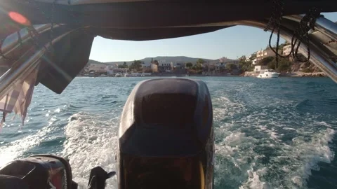 Speed Boat Engine Powering Over the Wate... | Stock Video | Pond5
