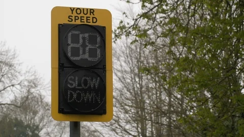 speed indicator display activated by veh... | Stock Video | Pond5