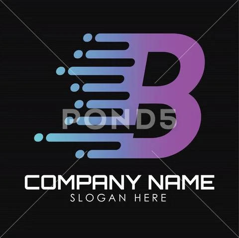 Speed Letter B Logo Design Template. Motion Speed Alphabet B ~ Clip Art ...