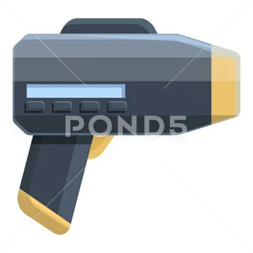 Speed radar gun icon, cartoon style Illustration #154265364