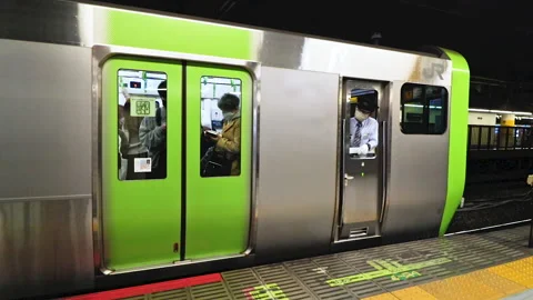Speed ramp of Japanese Train conductor g... | Stock Video | Pond5