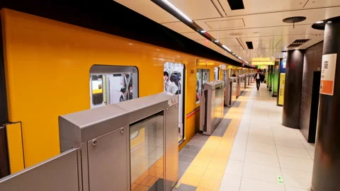 Speed ramp of Metro Train on Tokyo Metro... | Stock Video | Pond5