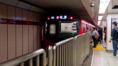 Speed ramp of Metro Train on Tokyo Metro... | Stock Video | Pond5