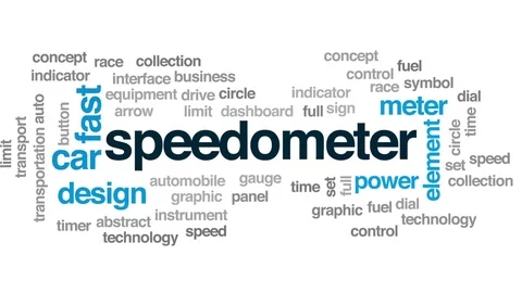 Speedometer animated word cloud, text de... | Stock Video | Pond5
