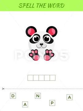 Spelling word scramble game template. Educational activity for kids ...