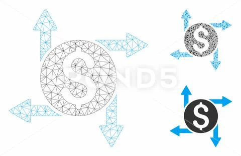 Spend Money Vector Mesh Network Model and Triangle Mosaic Icon: Royalty ...