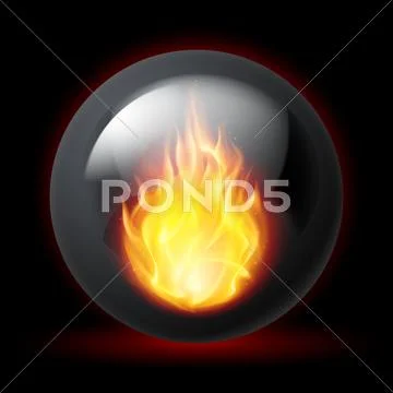 Sphere with fire flames: Graphic #63462233