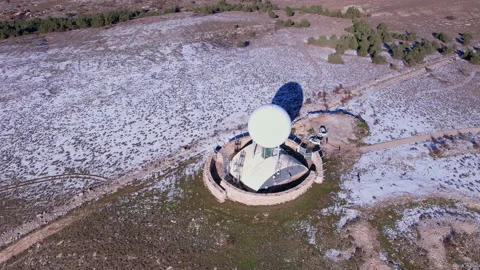 Spherical radar antenna of Haut Montet s... | Stock Video | Pond5