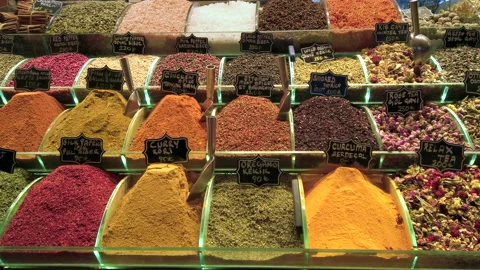 Spices on Display at Egyptian Spice Mark... | Stock Video | Pond5