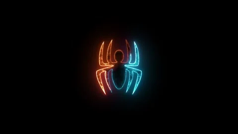 Spider animal icon glow neon fire symbol... | Stock Video | Pond5