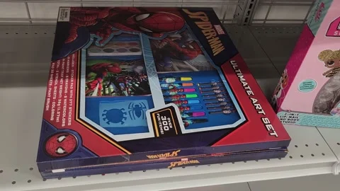 Spiderman Ultimate Art Set Retailer Craf... | Stock Video | Pond5