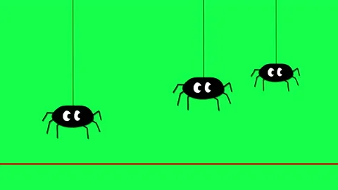 Spiders Hanging from string - Cartoon an... | Stock Video | Pond5