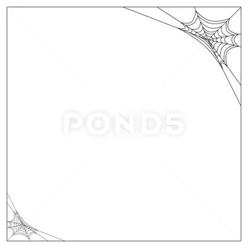 Spiderweb frame, border, divider isolated on white background ...