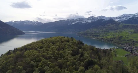 Spiez to Faulensee flight (part 2) - Aer... | Stock Video | Pond5