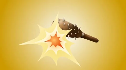 Spiked club bat mace background and 2d a... | Stock Video | Pond5
