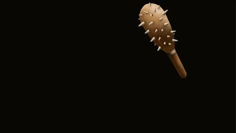 Spiked club bat mace background and 2d a... | Stock Video | Pond5