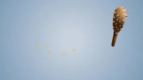 Spiked club bat mace background and 2d a... | Stock Video | Pond5