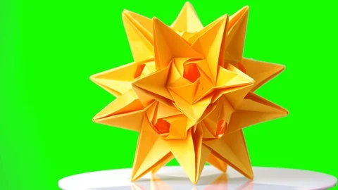 Spiky origami model on green screen. | Stock Video | Pond5
