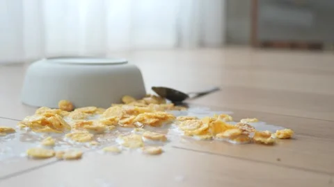 Cereal Spill Stock Footage ~ Royalty Free Stock Videos | Pond5