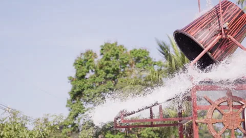 Spilling Water Bucket At Waterpark | Stock Video | Pond5