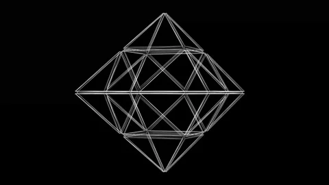 Spinning 3d wireframe octahedron motion ... | Stock Video | Pond5