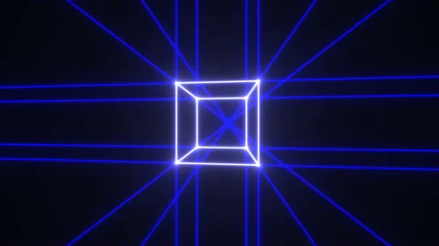 Spinning Around a Cube Projected by Lase... | Stock Video | Pond5
