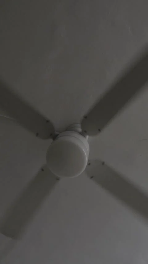 Spinning ceiling fan in motion, with vis... | Stock Video | Pond5