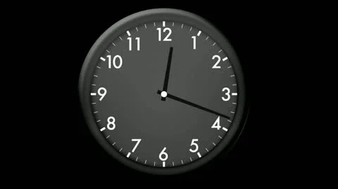 spinning clock with alpha channel, black... | Stock Video | Pond5