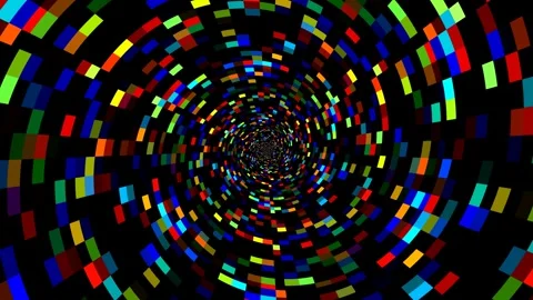 Spinning Colorful Block Vortex - Digital... | Stock Video | Pond5