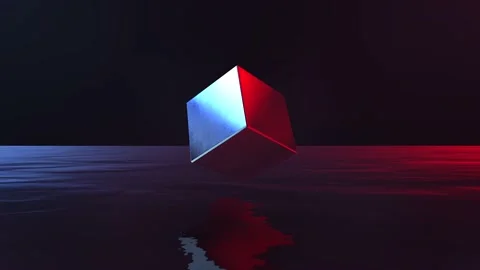 Spinning cube 3D shape animation. | Stock Video | Pond5