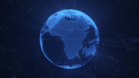 Spinning Digital Globe and Plexus Data N... | Stock Video | Pond5