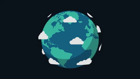 Spinning Earth. Animation of planet Eart... | Stock Video | Pond5