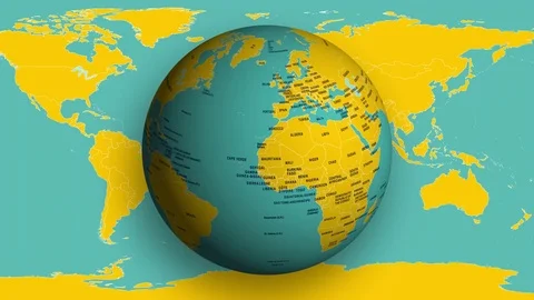 Spinning Earth Globe With Political Worl... | Stock Video | Pond5