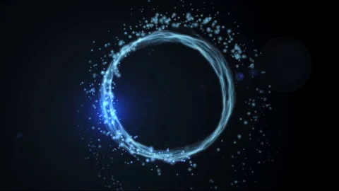 Spinning energy ring with particles and ... | Stock Video | Pond5