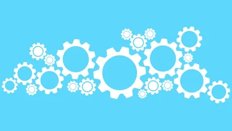 Spinning gears animation with transparen... | Stock Video | Pond5