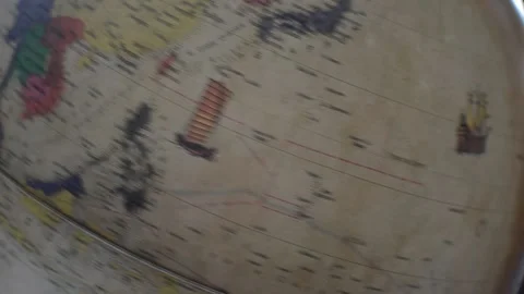spinning globe sphere earth map planisph... | Stock Video | Pond5
