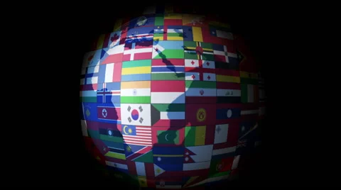 Spinning Globe World Flags Countries 2 | Stock Video | Pond5