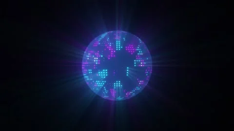 Spinning Neon Blue and Pink Mirrorball A... | Stock Video | Pond5