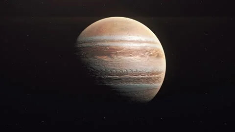 Spinning Planet Jupiter In Deep Space - ... | Stock Video | Pond5