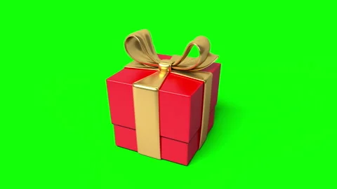 Spinning red shiny gift box with a gold ... | Stock Video | Pond5