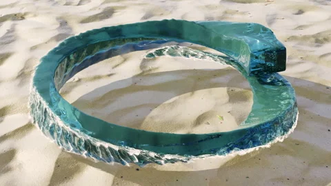 spinning sea water over sand. a 3d anima... | Stock Video | Pond5