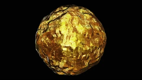 Spinning sphere-shaped pure gold nugget ... | Stock Video | Pond5