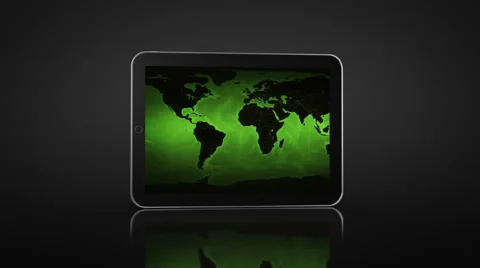 Spinning Tablet animation. Black backgro... | Stock Video | Pond5