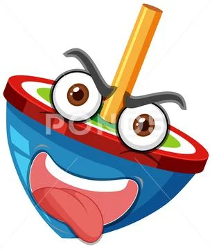 Spinning top cartoon character with facial expression: Royalty Free ...