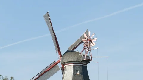 spinning wind turbine at windmill Herden... | Stock Video | Pond5