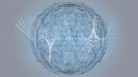 Spinning wireframe sphere bulging into l... | Stock Video | Pond5