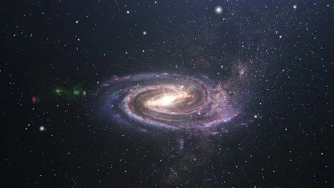 spiral galaxy floating with surrounding ... | Stock Video | Pond5