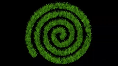 Spiral shape with green grass effect on ... | Stock Video | Pond5